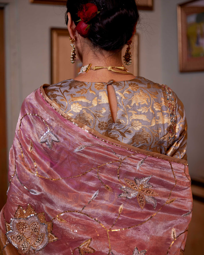 Shaded Tissue Ishq Saree – Atelier Shikaarbagh